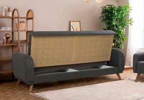 Hanah Home Třímístná pohovka HERA antracitová 237 cm
