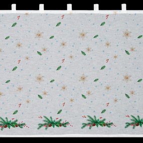 EUROFIRANY KRÁTKÁ VÁNOČNÍ ZÁCLONA NA POUTKÁCH XMAS1 90X150 CM VÍCEBAREVNÁ