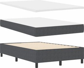 Postel s boxspringem Tmavě šedá a bílá 120 x 190 cm 3337453