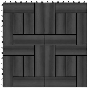 22 ks terasové dlaždice 30 x 30 cm 2 m² WPC černé,  277803