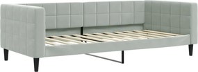Válenda s přistýlkou a matracemi světle šedá 90 x 200 cm samet 3196715