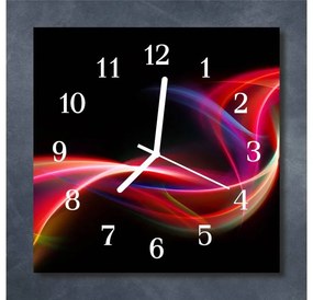 Nástěnné hodiny obrazové na skle - Abstrakt barevný II