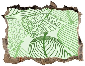 Wallmuralia Nálepka 3D díra na zeď Listí vzor 95x64 cm