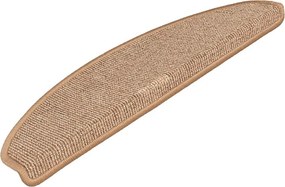 Schodové rohože 15 ks 65 x 21 x 4 cm světle hnědé, půlkulaté, velké 149859