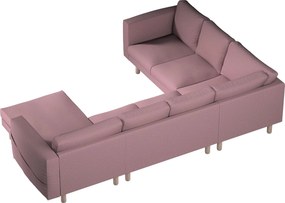Potah na pohovku IKEA Norsborg rohová, 5-místná se šezlongem barva růžová látka pletený vzor