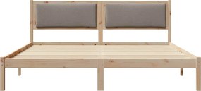 Rám postele s čelo Taupe 200 x 200 cm Masivní borové dřevo 3394231