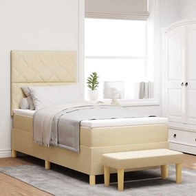 Postel s boxspringem s polštářem Krémová 190 x 90 cm textil 3344343