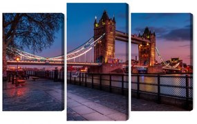 Vícedílný obraz Tower Bridge V Londýně Při Západu Slunce Nedostatek Nedostatek Přírodní plátno 150x100