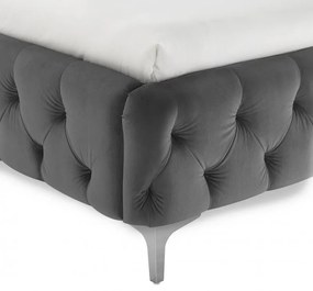 Designová postel Rococo 180 x 200 cm šedý samet - Skladem