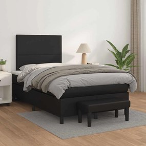 Box spring postel s matrací černá 120x190 cm umělá kůže 3270439