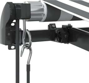 Automatická zatahovací markýza s LED antracit a bílá 450x350 cm 3215815