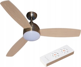 Stropní Svítidlo Ventilátor Větrák Led Lustr Ocel 50W 132 CM Dálkový Ovladač