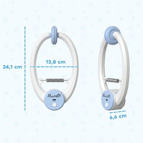PawHut Interaktivní hračka pro kočky, USB nabíjecí, zavěšená na dveře, skákající myš pro kočky, 24,1 x 13,8 x 6,6 cm, bílá