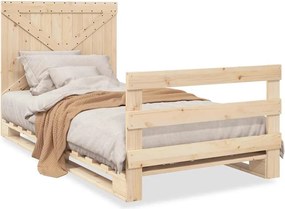 Rám postele s čelem 100 x 200 cm masivní borové dřevo 3281575