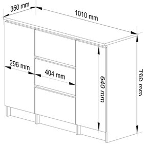Komoda Girgo 100 cm - výběr z 4 provedení