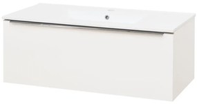 Mereo Mereo, Mailo, koupelnová skříňka s keramickým umyvadlem 101 cm, bílá, dub, antracit, CN517