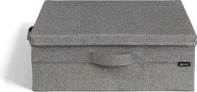 Šedý látkový úložný box s víkem 46x56x16 cm Soft Storage Low – Bigso