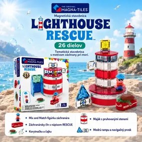 MAGNA-TILES Magnetická stavebnice Lighthouse Rescue / 26 dílů / od 3 l