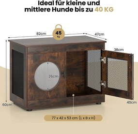 Costway Klec pro psy Klec pro zvířata Styl nábytku Přepravka pro psy s dvířky
