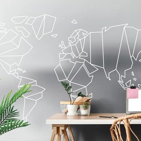 Samolepící tapeta stylizovaná mapa světa v černobílém - 375x250 cm