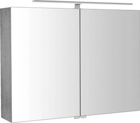Sapho Riwa - Zrcadlová skříňka s LED osvětlením 81x70x17 cm, dub stříbrný RIW080-0011