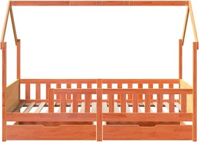 Dětská postel se zásuvkami 90 x 200 cm masivní borové dřevo 3302034