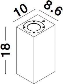 NV 9790551 Venkovní nástěnné svítidlo FUENTO bílý pískovec skleněný difuzor GU10 2x7W IP65 100-240V bez žárovky světlo nahoru a dolů - NOVA LUCE