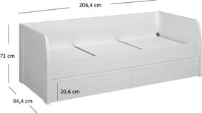 Postel 2s/90x200 s roštem bílá Erden