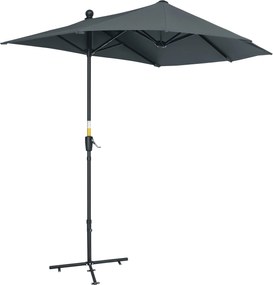 Zahradní slunečník Outsunny 200x190x240 cm s kličkou a ocelovým sloupem, anti-UV pro terasu a balkon | Aosom