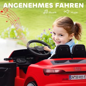 AIYAPLAY Elektrické auto pro děti od 3 let Audi Q8 etron Sportback 12V s baterií a dálkovým ovládáním, jarní odpružení, světla, klakson a hudba červe…