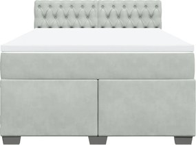 Box spring postel s matrací světle šedá 140x200 cm samet 3288636