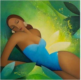 Veronika Švédová | Probouzení Rám: Dubový, Velikost: 60 x 60 cm