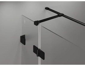 Mexen Lunar T, sklápěcí sprchový kout levý 110 x 80 cm, 8mm čiré sklo, černý profil, 834T-110-080-70-00-L