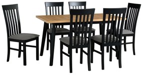 Jídelní stůl OSLO 5 deska stolu grandson, podstava stolu bílá, nohy stolu černá
