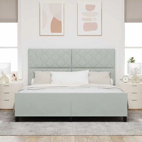Postel s boxspringem s čelo Světle šedá 180 x 200 cm samet 3345023