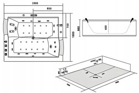 BPS-koupelny Hydromasážní vana HYD-DI666 180x150 s ohřevem vody