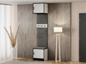 Šatní skříň s nástavcem panel tapicerowany ROJ 10 bílý + šedý
