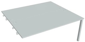 Dvojstůl pracovní řetězící rovný 180×160 cm - Hobis Uni USD 1800 R Dekor stolové desky: šedá, Barva nohou: Stříbrná