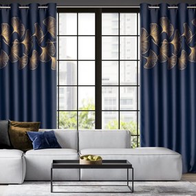 ZATEMŇOVACÍ ZÁVĚS NA KROUŽCÍCH HARMONY 140X250 CM NÁMOŘNICKÁ MODRÁ