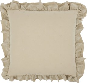 Béžový povlak na polštář s volánkovým okrajem Aix Soft – 50*50 cm