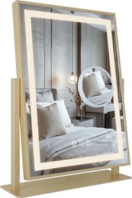 Rea Rea, Zrcadlo LED LUMI L.Gold 30x40cm, HOM-01802