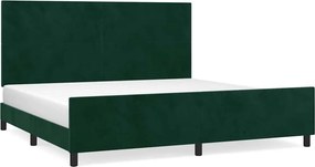 Rám postele bez matrace tmavě zelená 200 x 200 cm samet 3125656