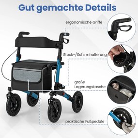 Costway Roller s pneumatikami, skládací a lehký s hliníkovým sedadlem do 140 kg