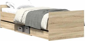 Rám postele s hlavovým a nožním čelem dub sonoma 75 x 190 cm 3203819