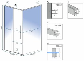 Čtvercový sprchový kout REA SOLAR 90x90 cm, zlatý Varianta: Bez sprchové vaničky