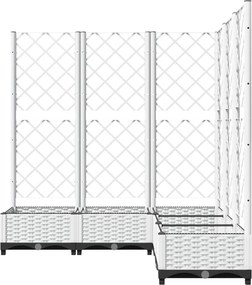 Zahradní truhlík s treláží bílý 120 x 120 x 121,5 cm PP 153287