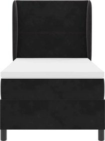Postel s boxspringem s čelo Černý 200 x 90 cm samet 3340966