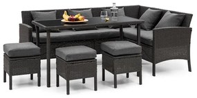 Titania Dining Lounge set zahradní sedací souprava, černá / tmavě šedá