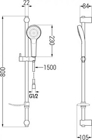 Mexen sprchový set DF05, černá, 785054582-70