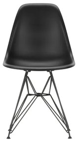 Eames Plastic Chair DSR černě lakovaná černá bílé na tvrdou podlahu Vitra